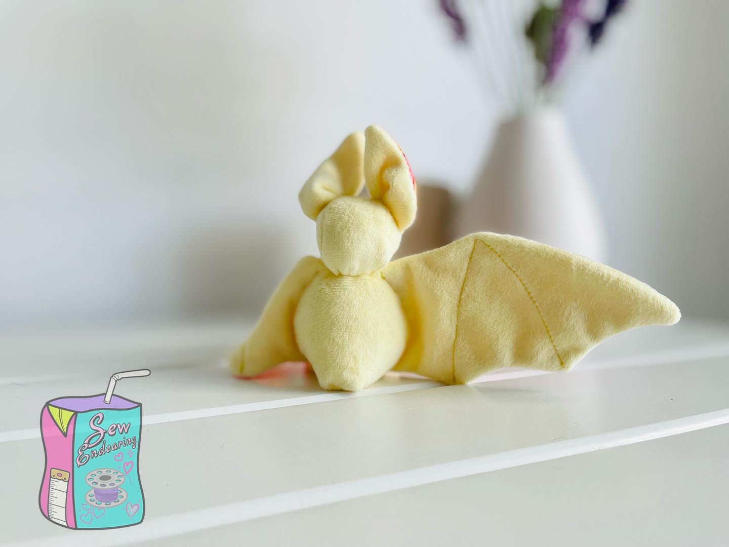 Handmade | Bat Stuffed Animal, Plush, Stuffie, Plushie, Yellow, Pizza ...