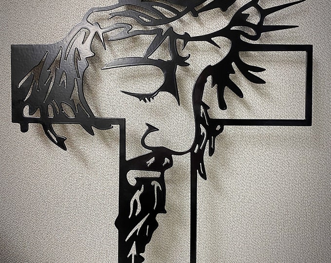Jesus Metal Cross Sign - Etsy