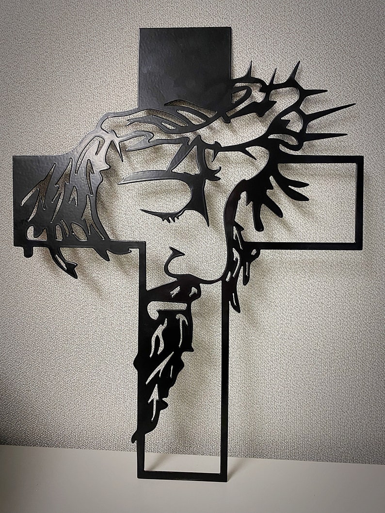Jesus Metal Cross Sign - Etsy