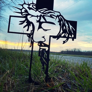Jesus Metal Cross Sign - Etsy