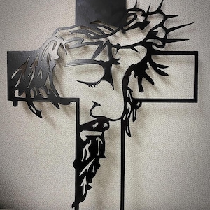 Jesus Metal Cross Sign - Etsy