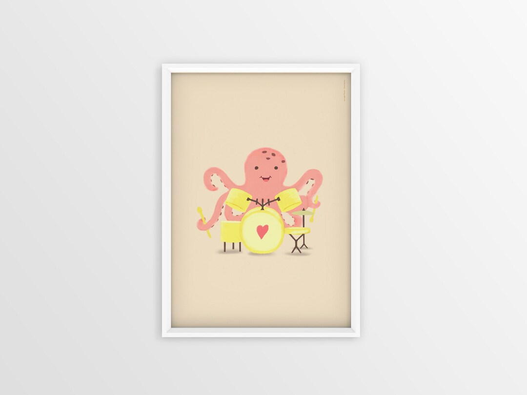 Octopus Print for Children's Wall Art | Nursery Decor. Digital Download ...