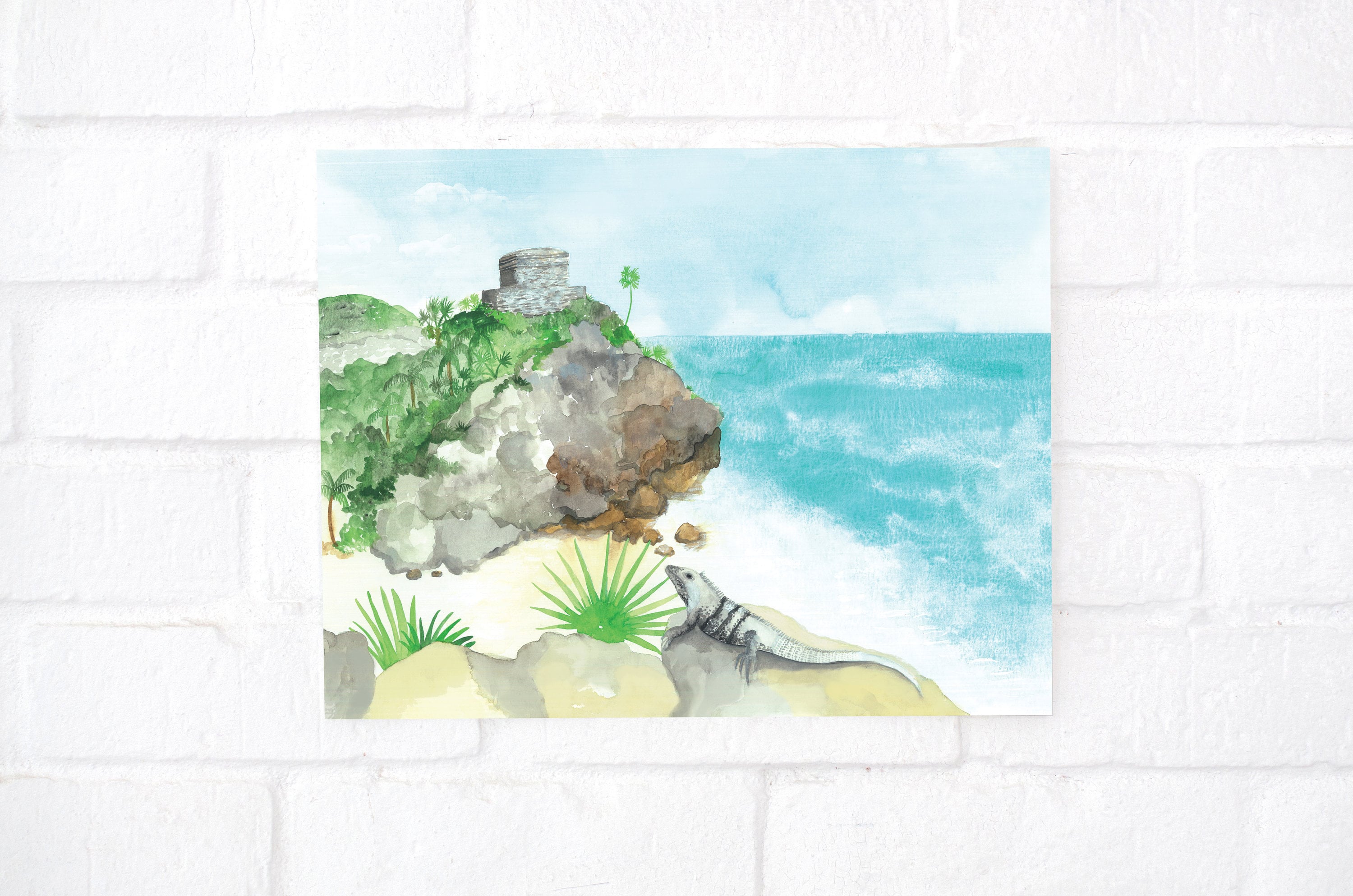 Tulum Print Mayan Ruins / Tulum Postcard / Watercolor Print, Tulum ...