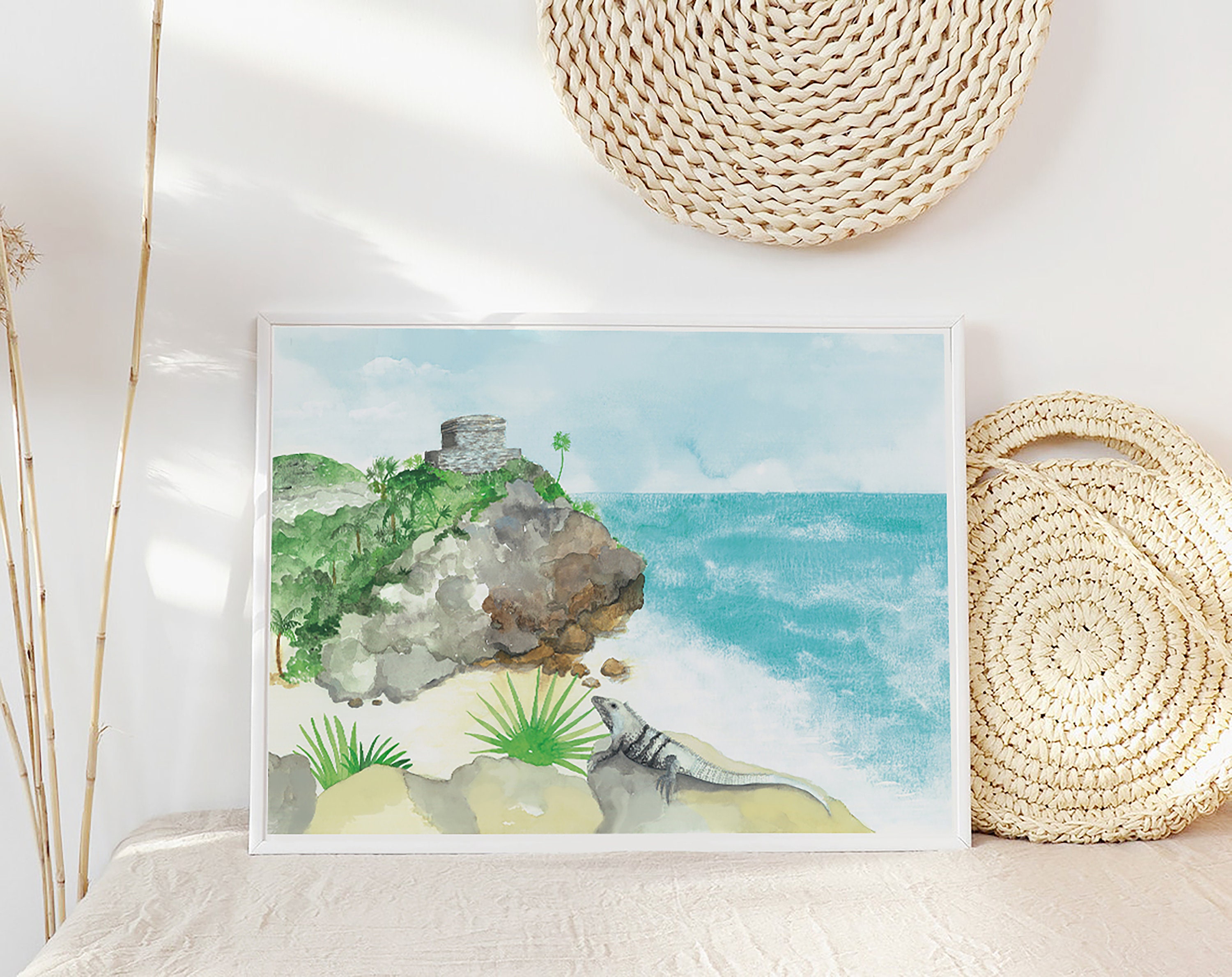 Tulum Print Mayan Ruins / Tulum Postcard / Watercolor Print, Tulum ...