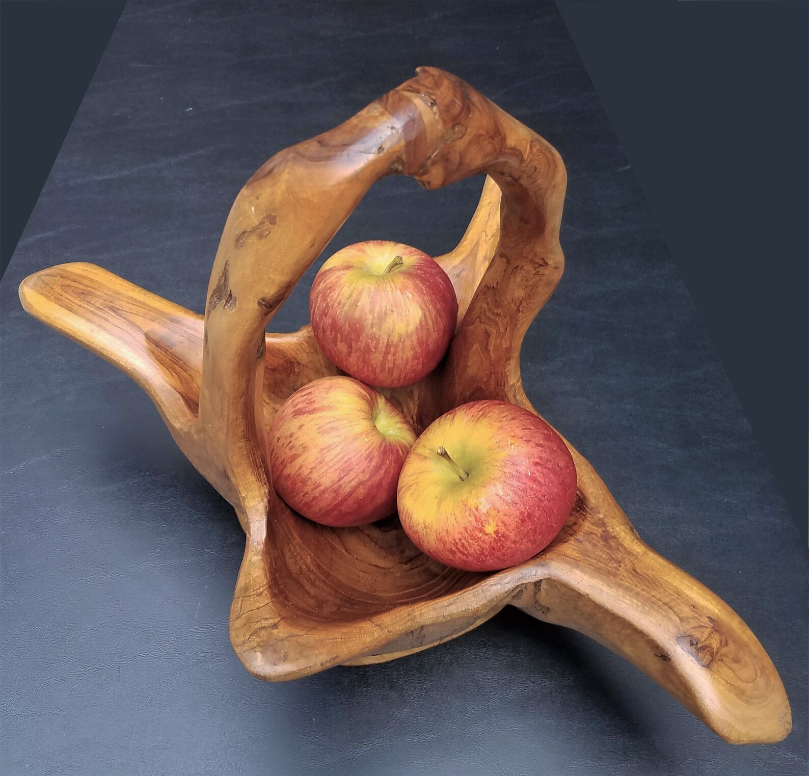 Live Edge Teak Basket, 5" to 8" Diameter, Natural (not Stained) - Click ...