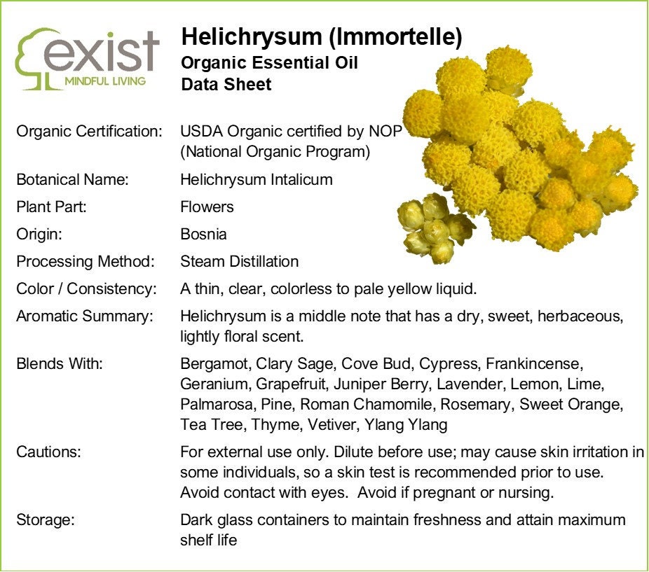 Organic Helichrysum Essential Oil Pure Therapeutic Grade | Etsy