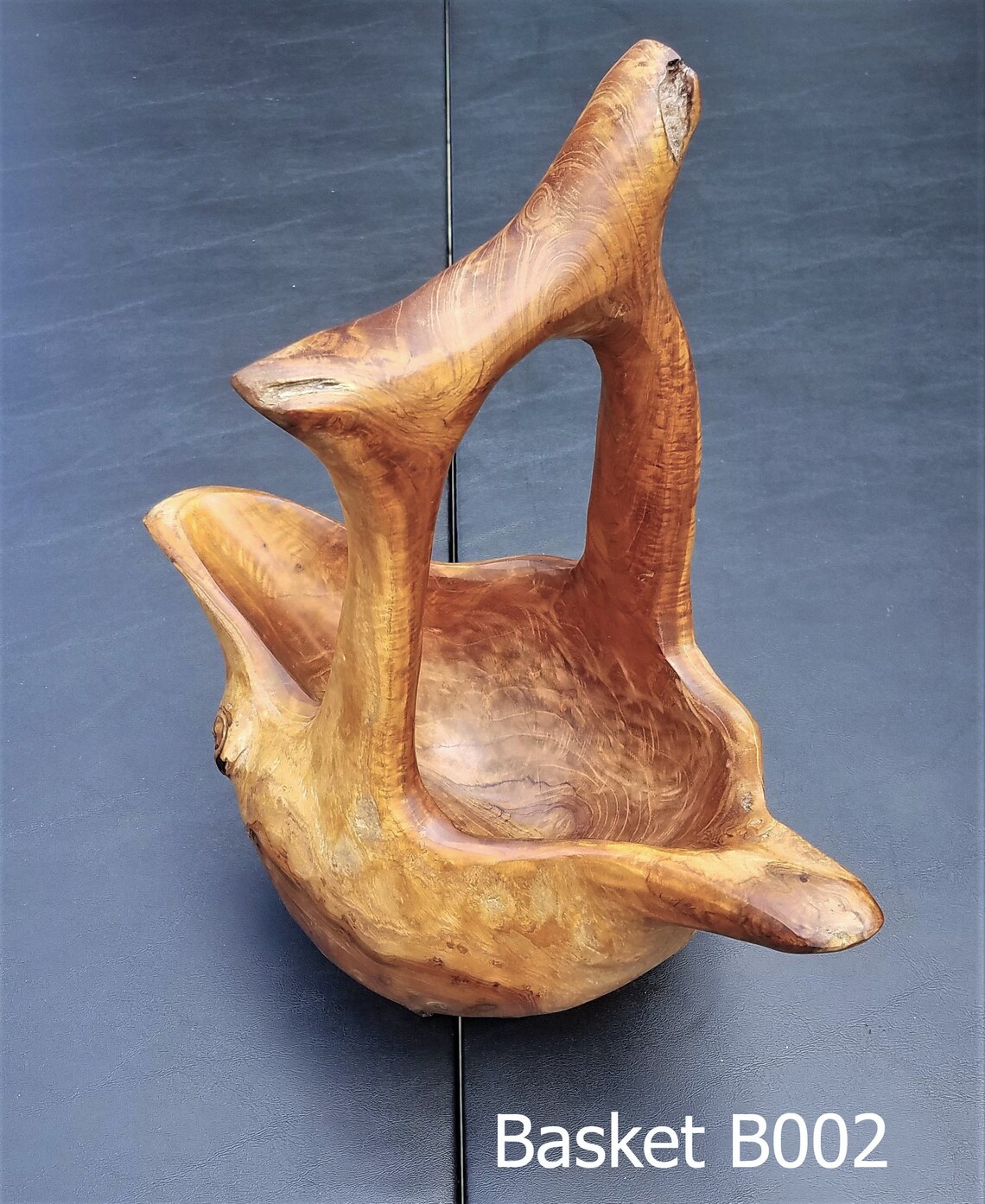 Live Edge Teak Basket, 5" to 8" Diameter, Natural (not Stained) - Click ...