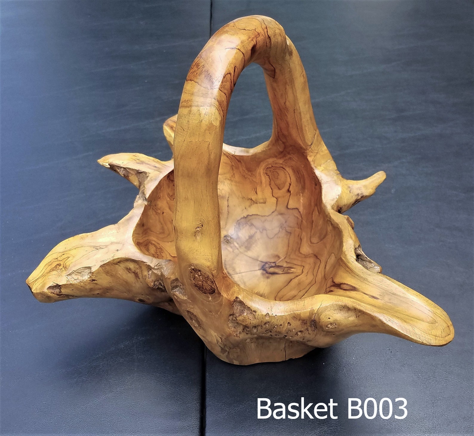 Live Edge Teak Basket, 5" to 8" Diameter, Natural (not Stained) - Click ...