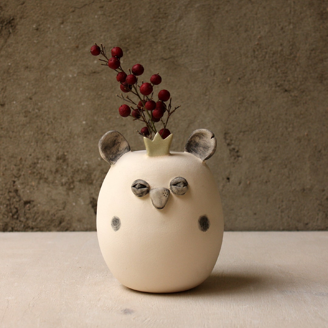 Mouse / Handmade Ceramic Vase / Ceramic Face Vase / Funny Vase ...