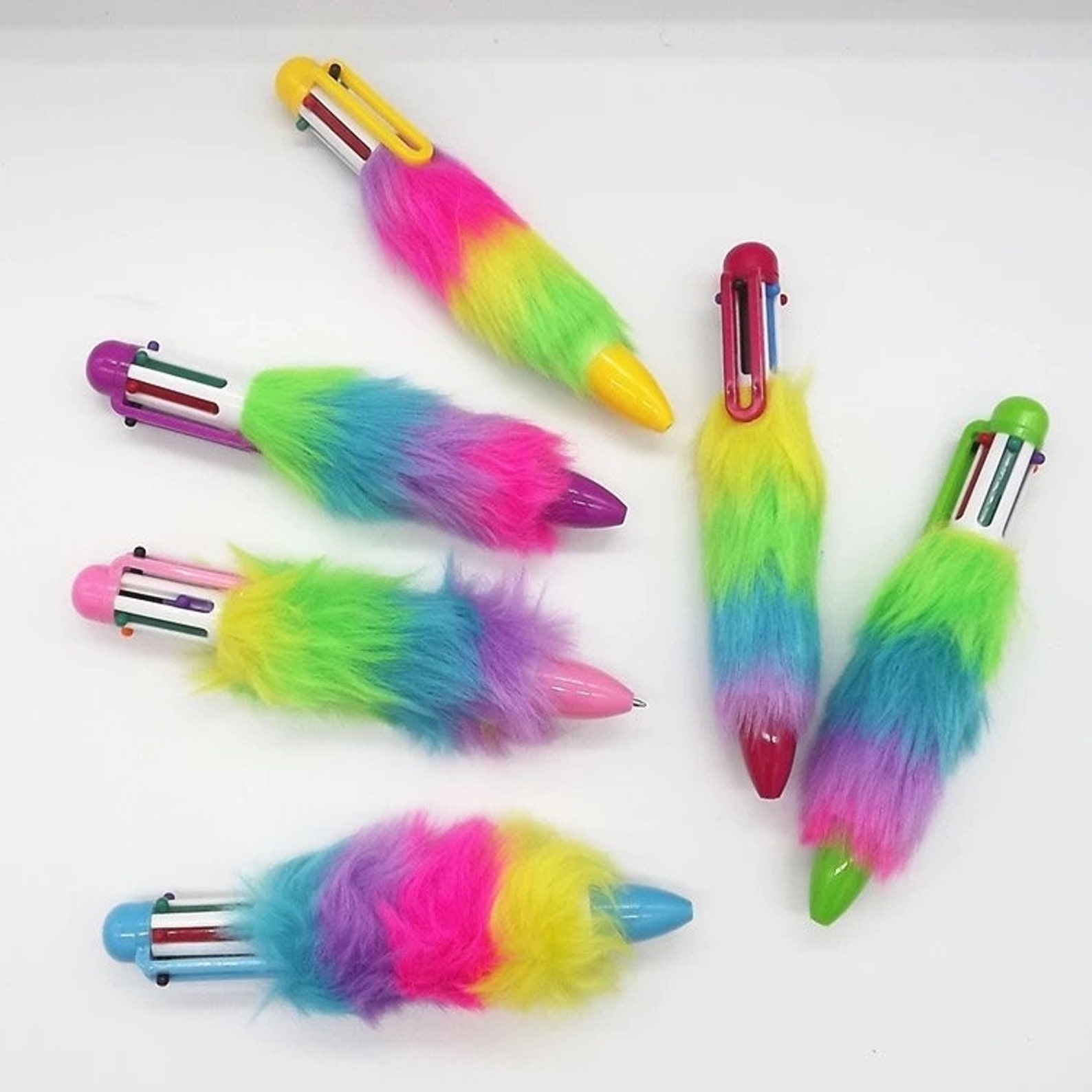 Fuzzy Rainbow Multi Color Pen - Etsy
