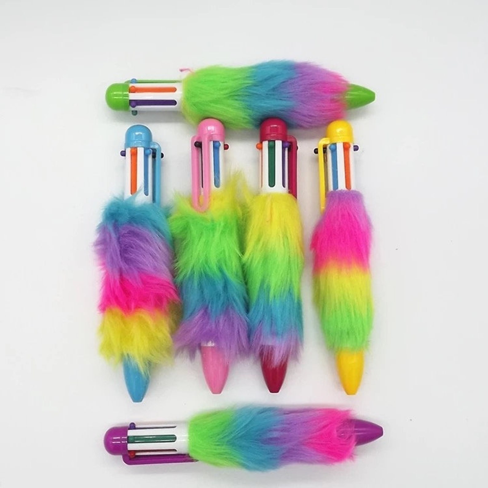 Fuzzy Rainbow Multi Color Pen - Etsy