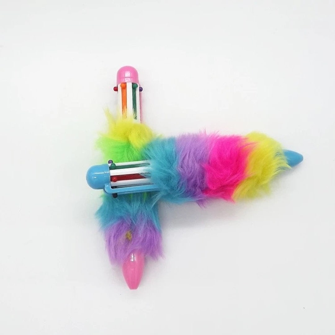 Fuzzy Rainbow Multi Color Pen - Etsy