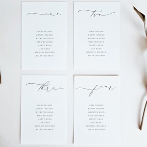 Table Number Wedding Seating Chart Table Assignment Card Modern ...