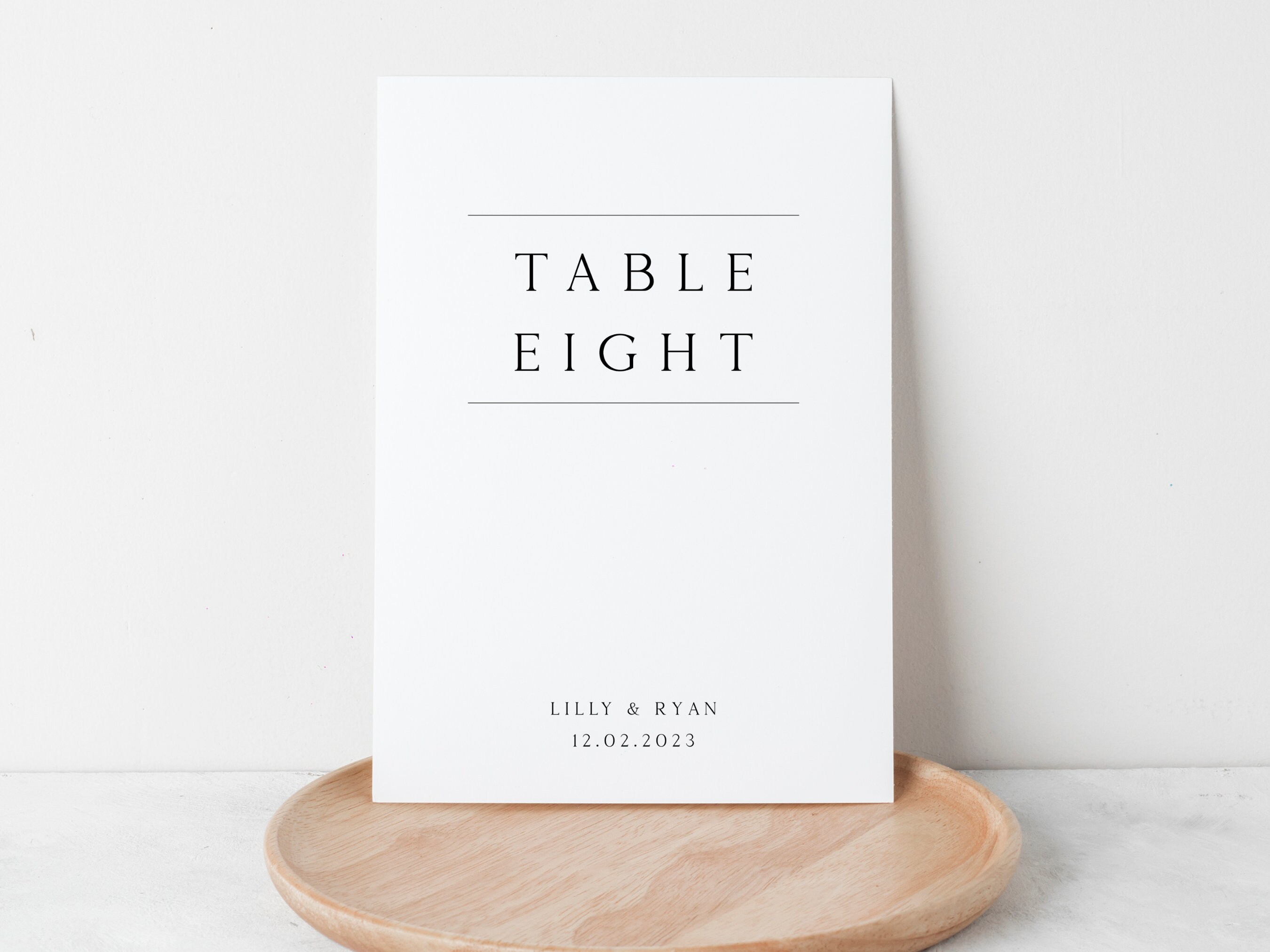 Table Number Wedding Seating Chart Card Printable Custom Modern Table ...