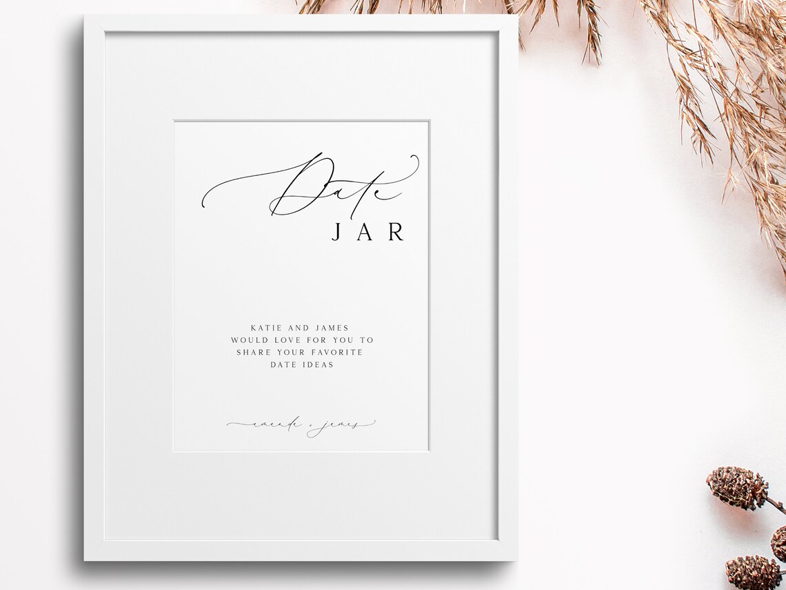 Date Jar Wedding Reception Modern Minimalist Digital Download Sign ...