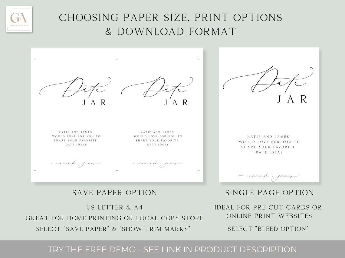Date Jar Wedding Reception Modern Minimalist Digital Download Sign ...