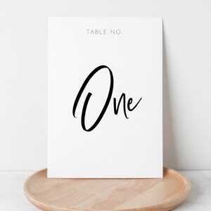 Table Number Minimalist Fun Reception Card Termplate Modern Seating ...