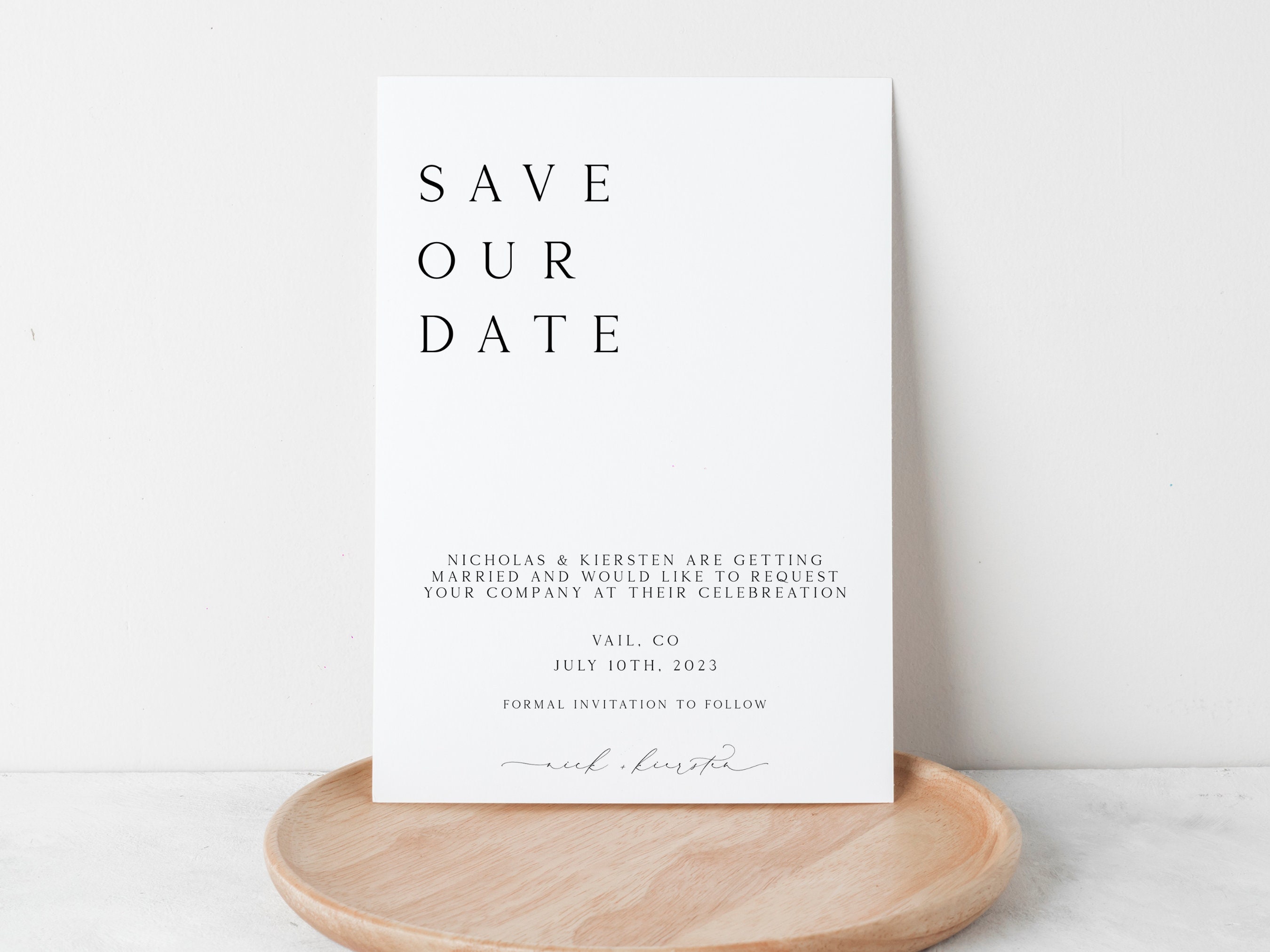 Save the Date Minimalist Traditional Wedding Invitation Save Our Date ...