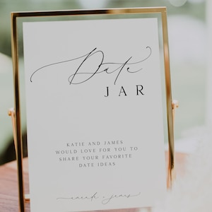 Date Jar Wedding Reception Modern Minimalist Digital Download Sign ...