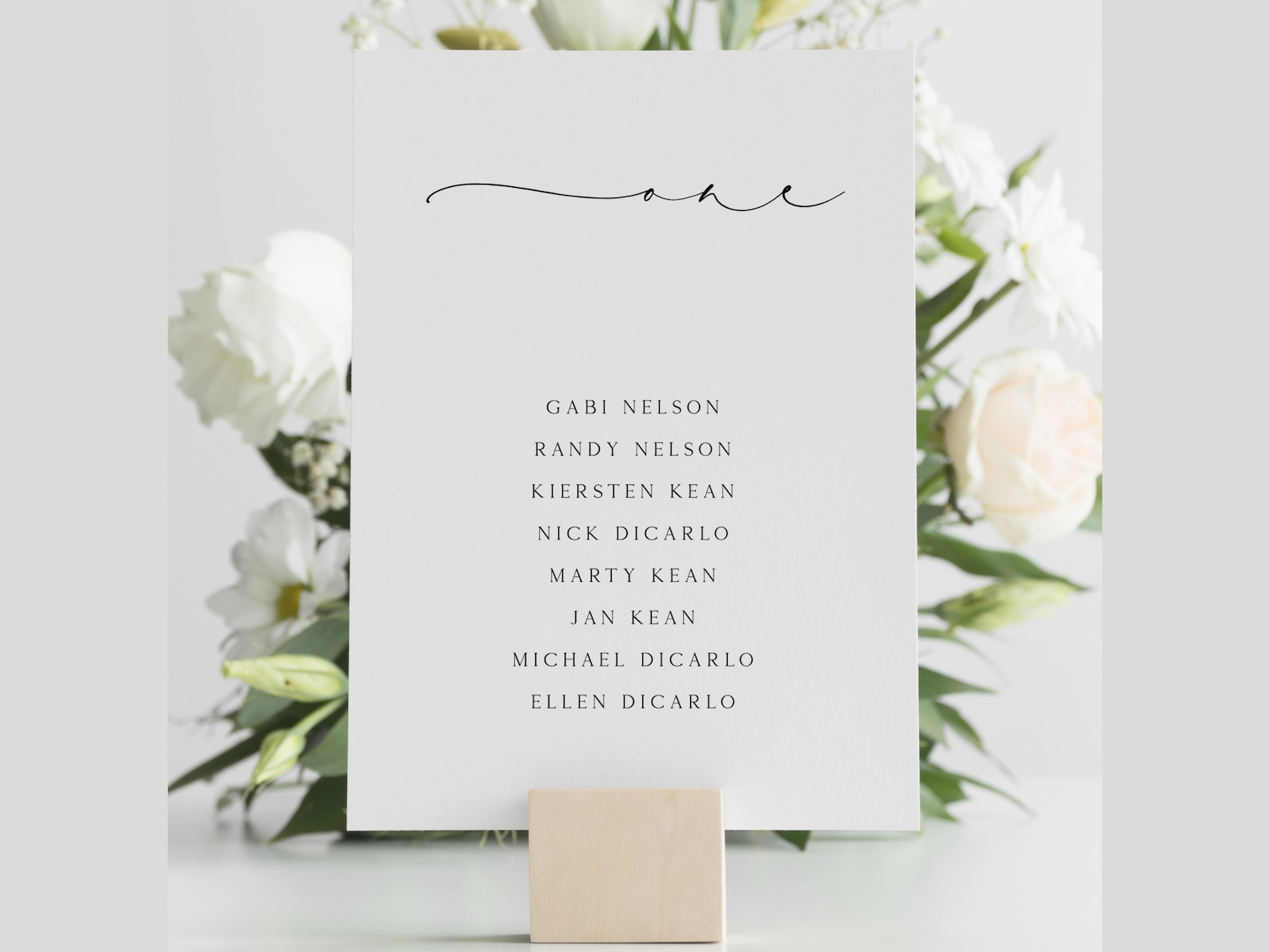 Table Number Wedding Seating Chart Table Assignment Card Modern ...