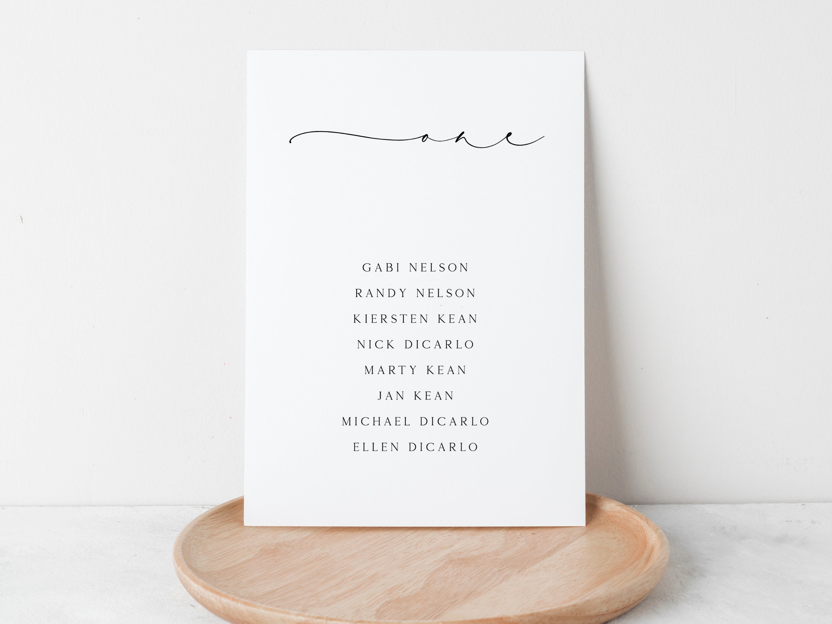 Table Number Wedding Seating Chart Table Assignment Card Modern ...