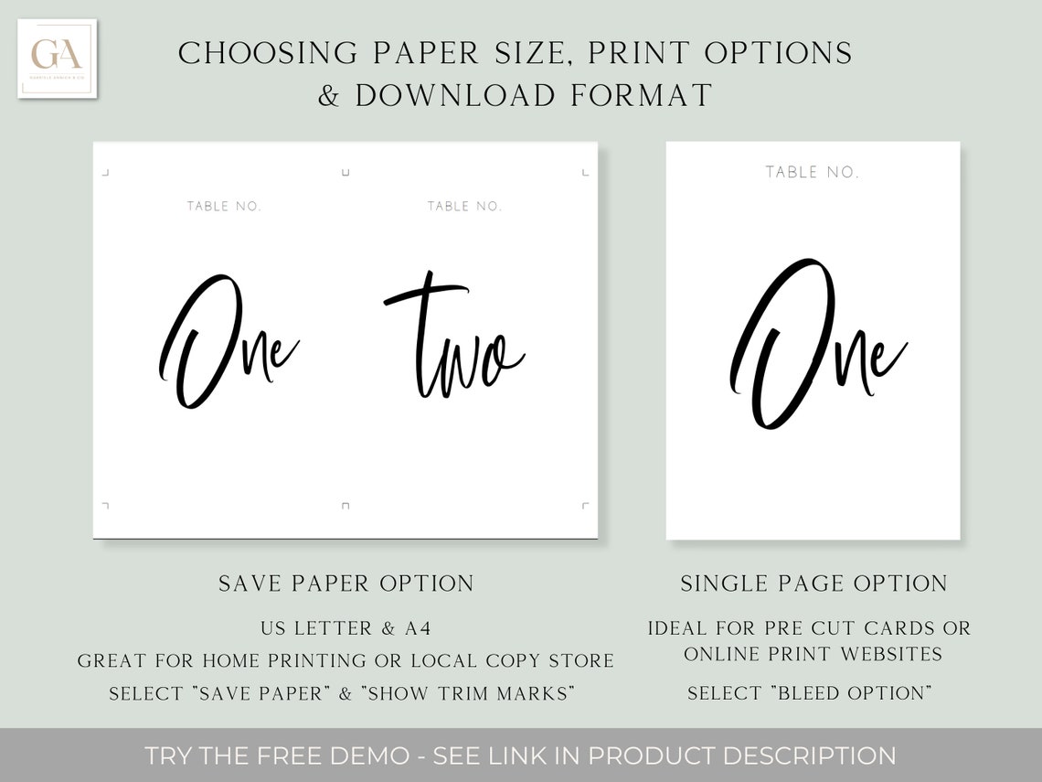 Table Number Minimalist Fun Reception Card Termplate Modern Seating ...