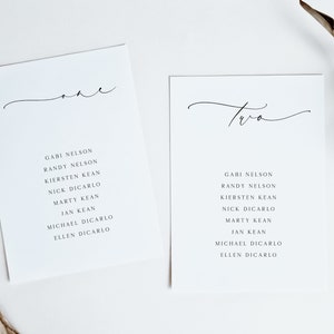 Table Number Wedding Seating Chart Table Assignment Card Modern ...