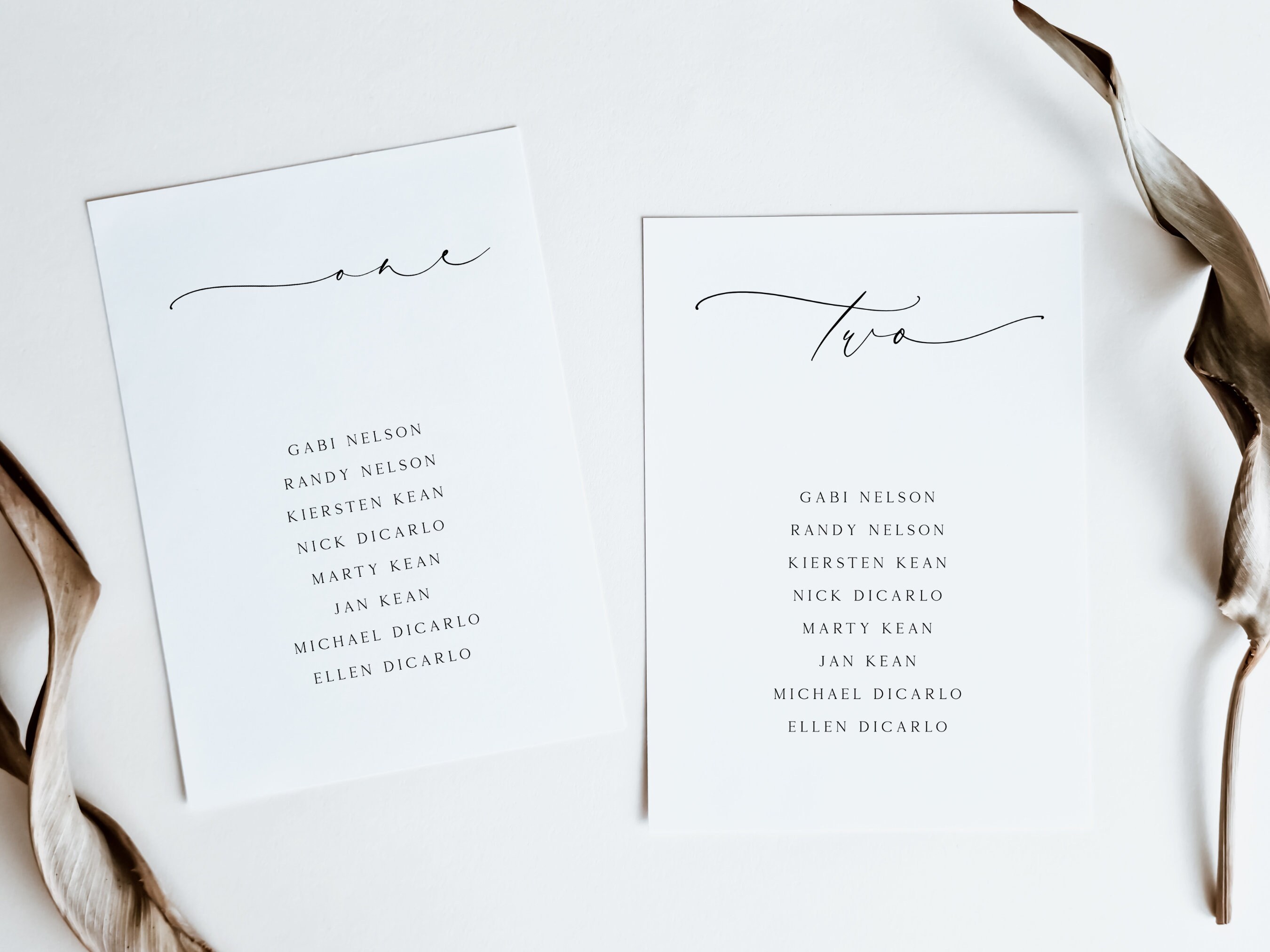 Table Number Wedding Seating Chart Table Assignment Card Modern ...