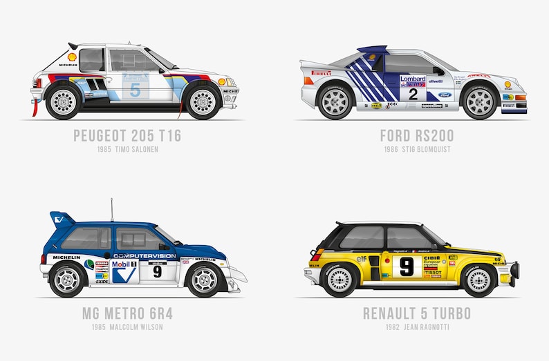 Legends of Group B Rallying Wall Art Poster - Etsy