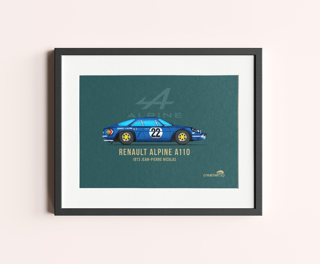 Framed Renault Alpine A110 Print - Classic Rally Car Wall Art - Vintage ...