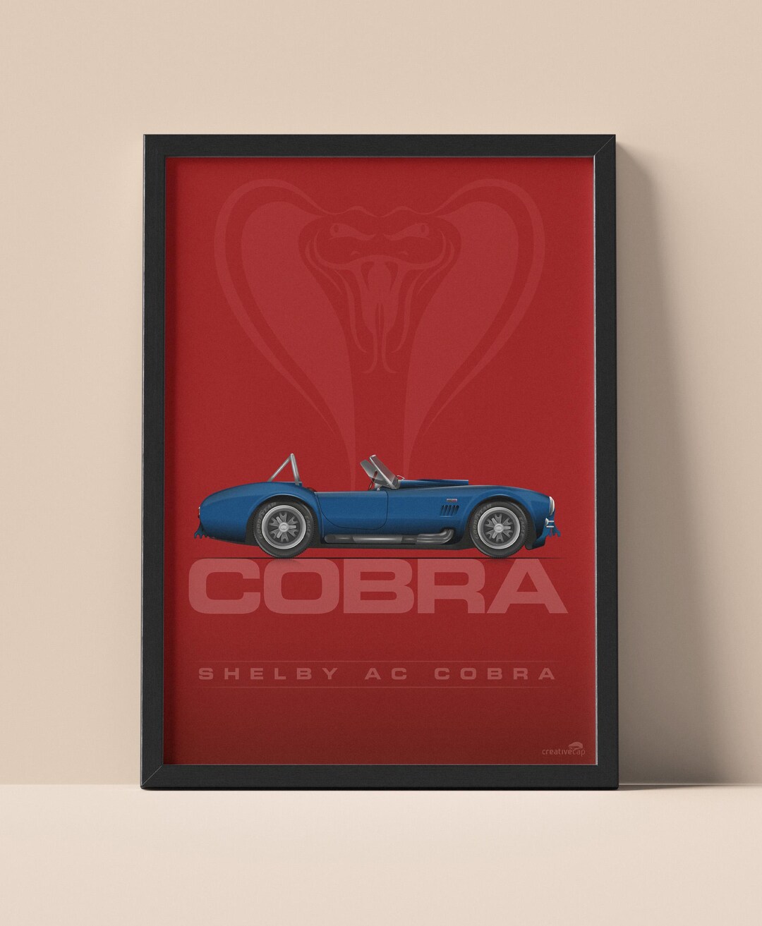 Framed Shelby AC Cobra Poster: Classic Supercar Automotive Art for Car ...