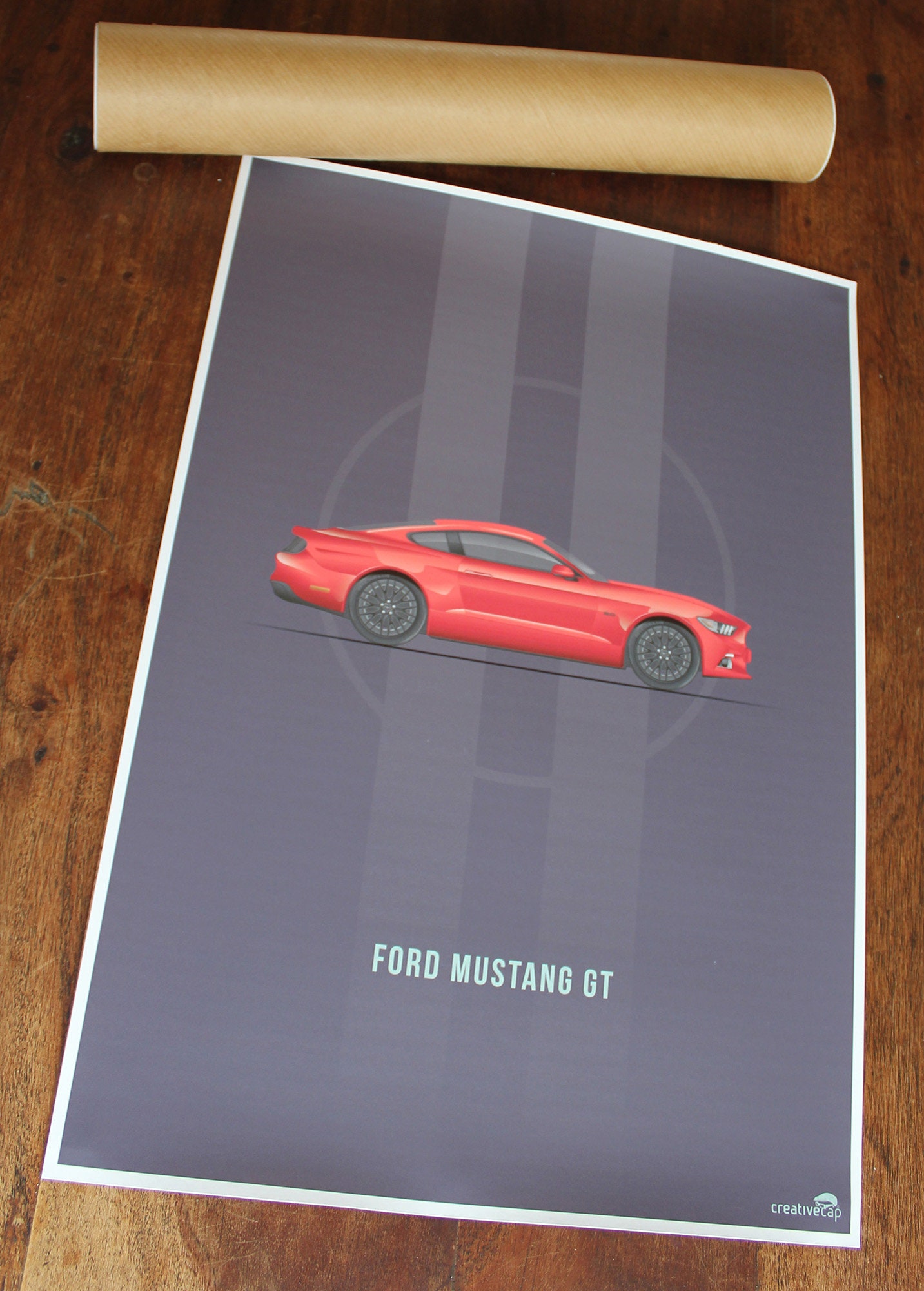 Ford Mustang GT race Red Wall Art Poster - Etsy