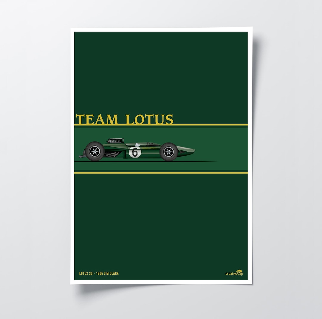 Legendary Jim Clark Lotus 33 - Vintage Race Car Wall Art Poster ...
