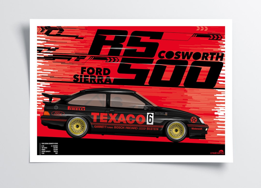 Ford Sierra RS500 Cosworth ‘eggenberger’ Poster - Classic Racing Car ...