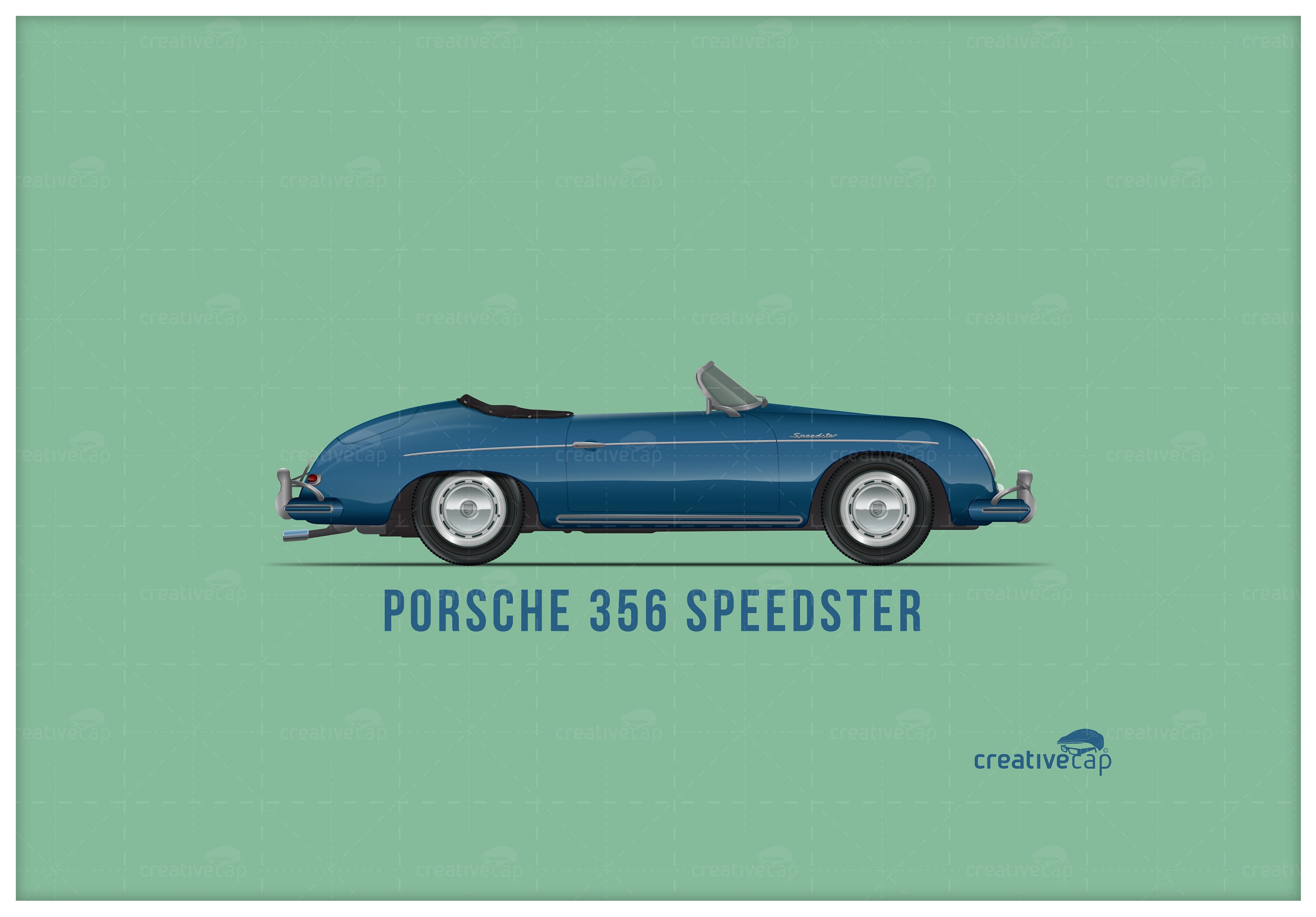 Framed Porsche 356 Speedster Classic Car Print - Etsy