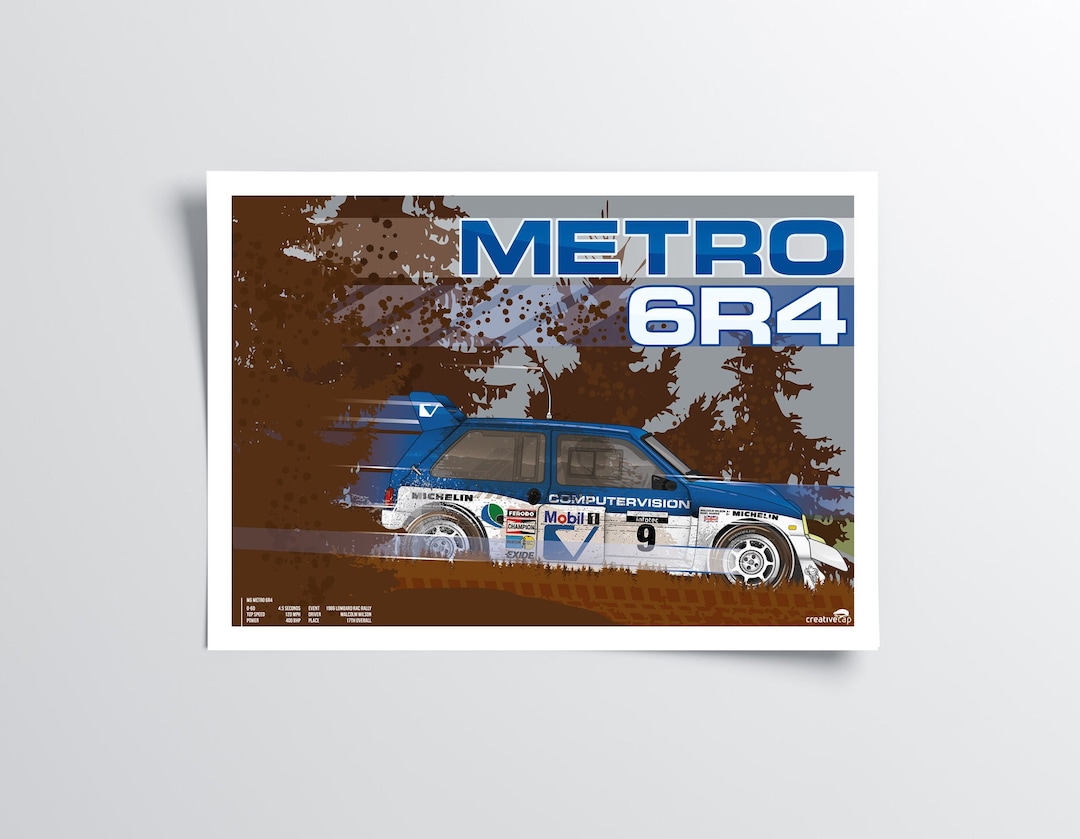 MG Metro 6R4 Group B Rally Legend - Vintage Motorsport Wall Art Poster ...