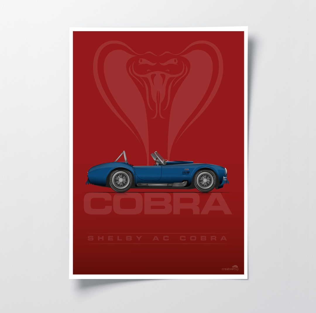 Shelby AC Cobra Poster: Classic Supercar Automotive Art for Car ...