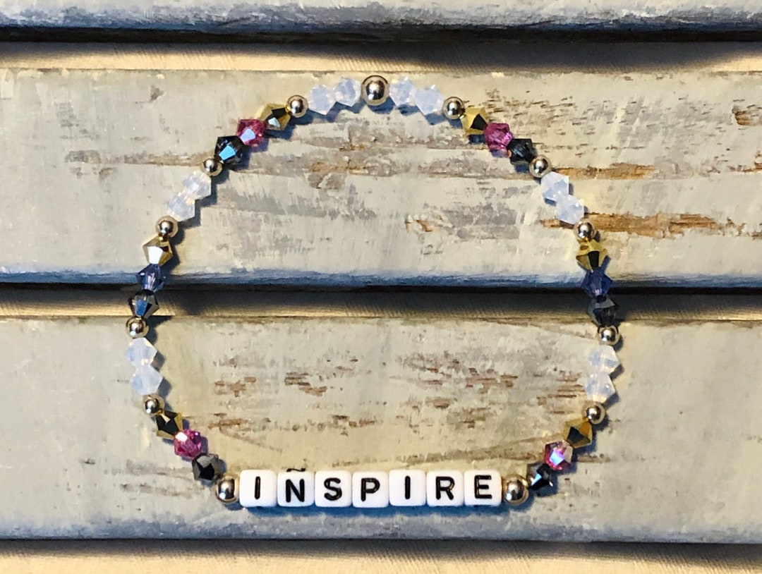 Word Bracelet-inspire-stackable Bracelet-custom Word Bracelet-gift ...