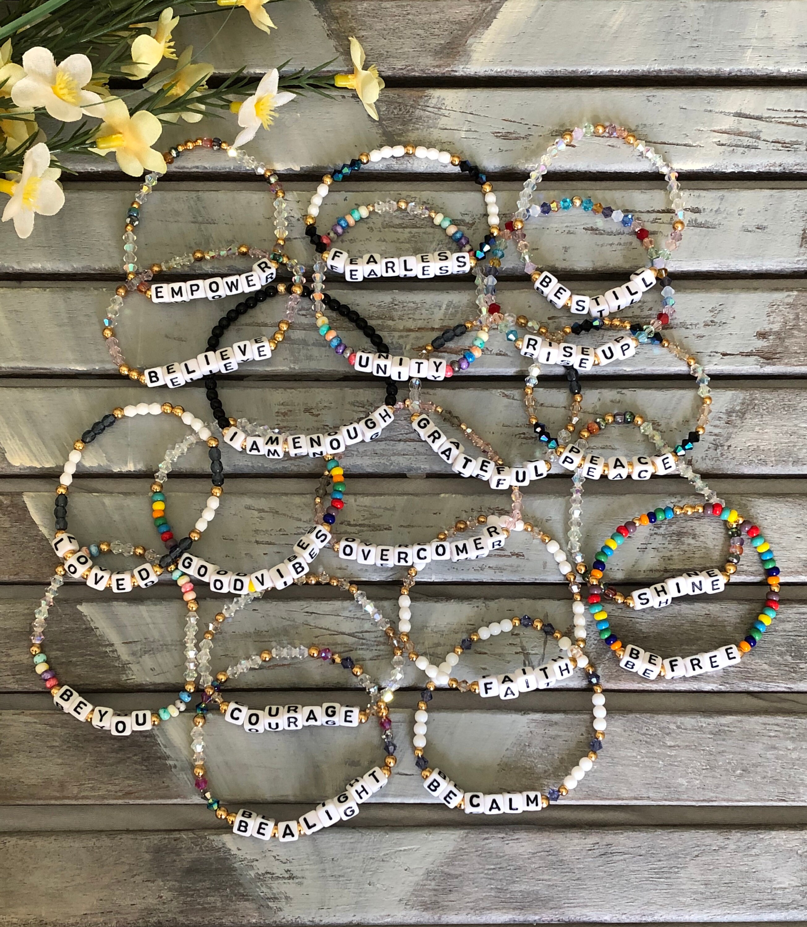 Word Bracelet-Be Kind-Stackable Bracelet-Custom Word | Etsy