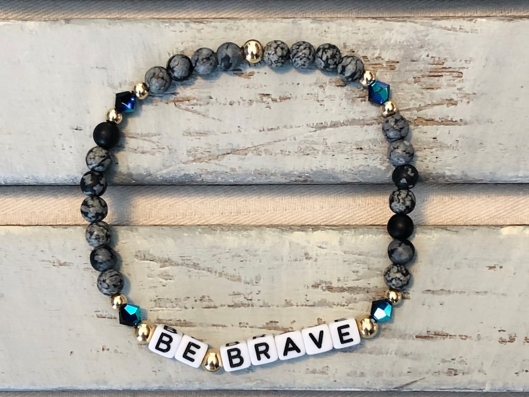 Word Bracelet-be Brave-stackable Bracelet-custom Word Bracelet-gift ...