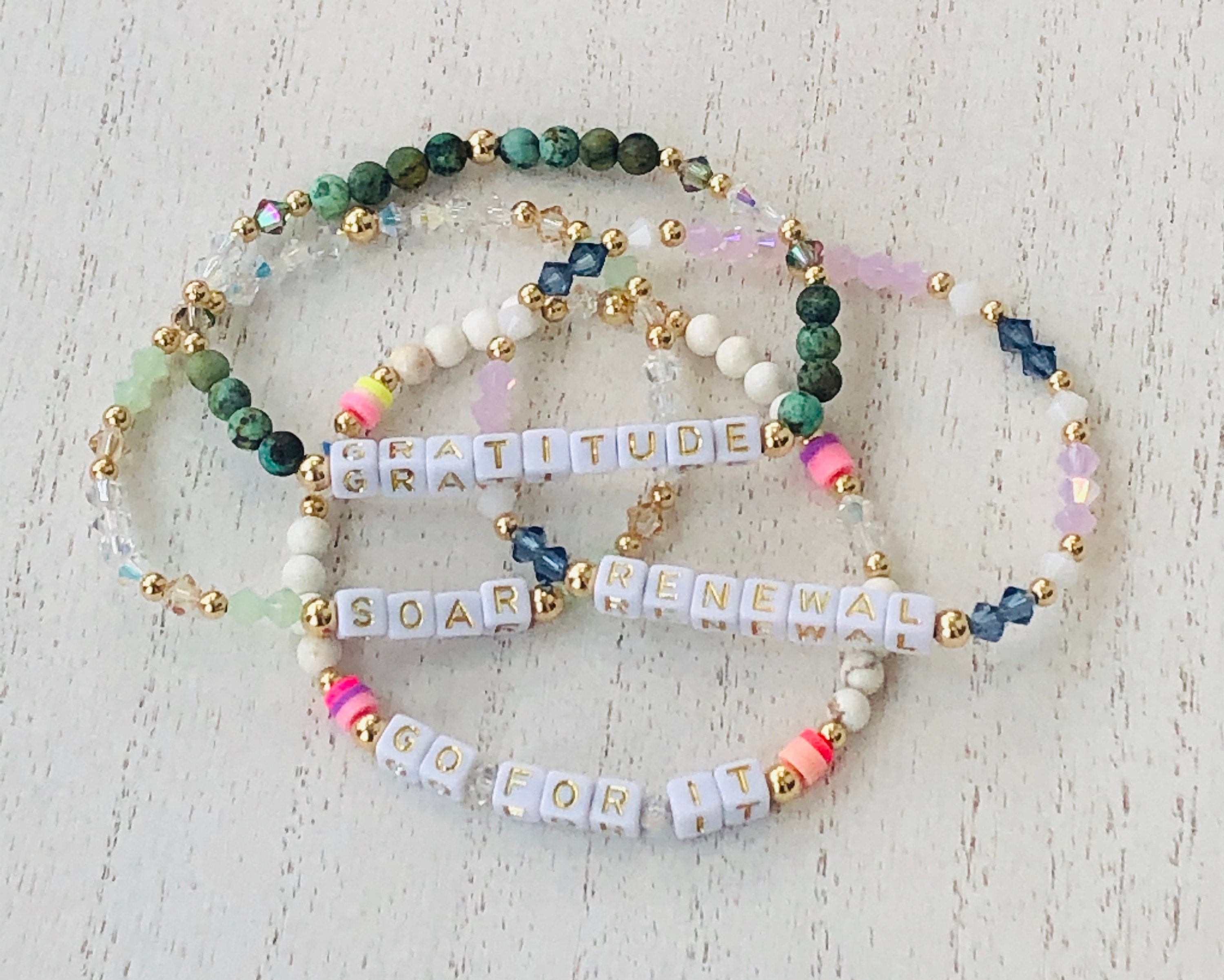 Word Bracelet-pause-stackable Bracelet-custom Word Bracelet-gift ...