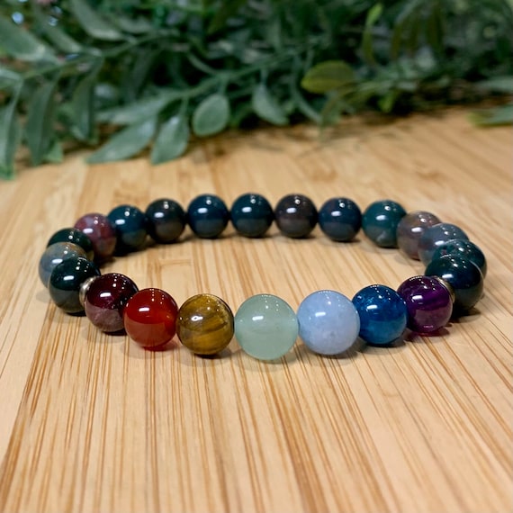 7 Chakra Healing Bracelet Bloodstone Chakra Balance | Etsy