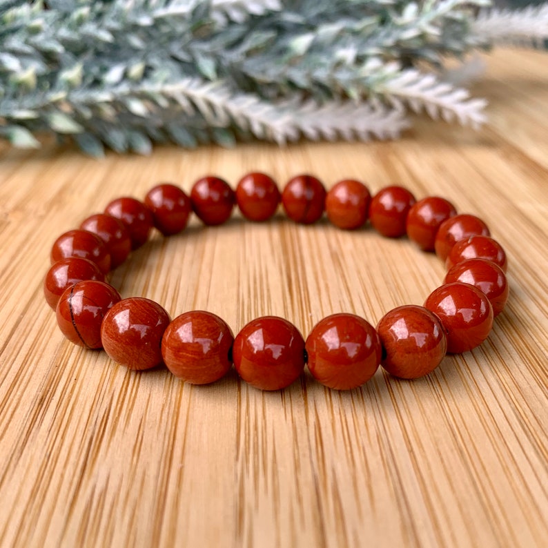 Red Jasper Bracelet, 8 Mm Gemstone Bracelet, Yoga, Balancing ...