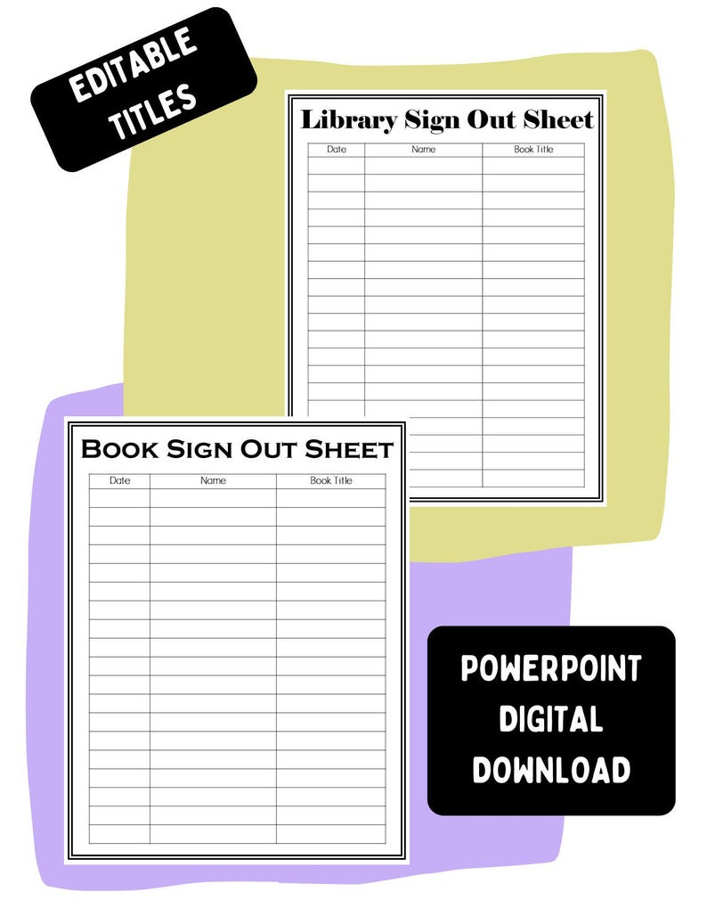 Editable Sign Out Sheet Templates for Classroom Management - Etsy