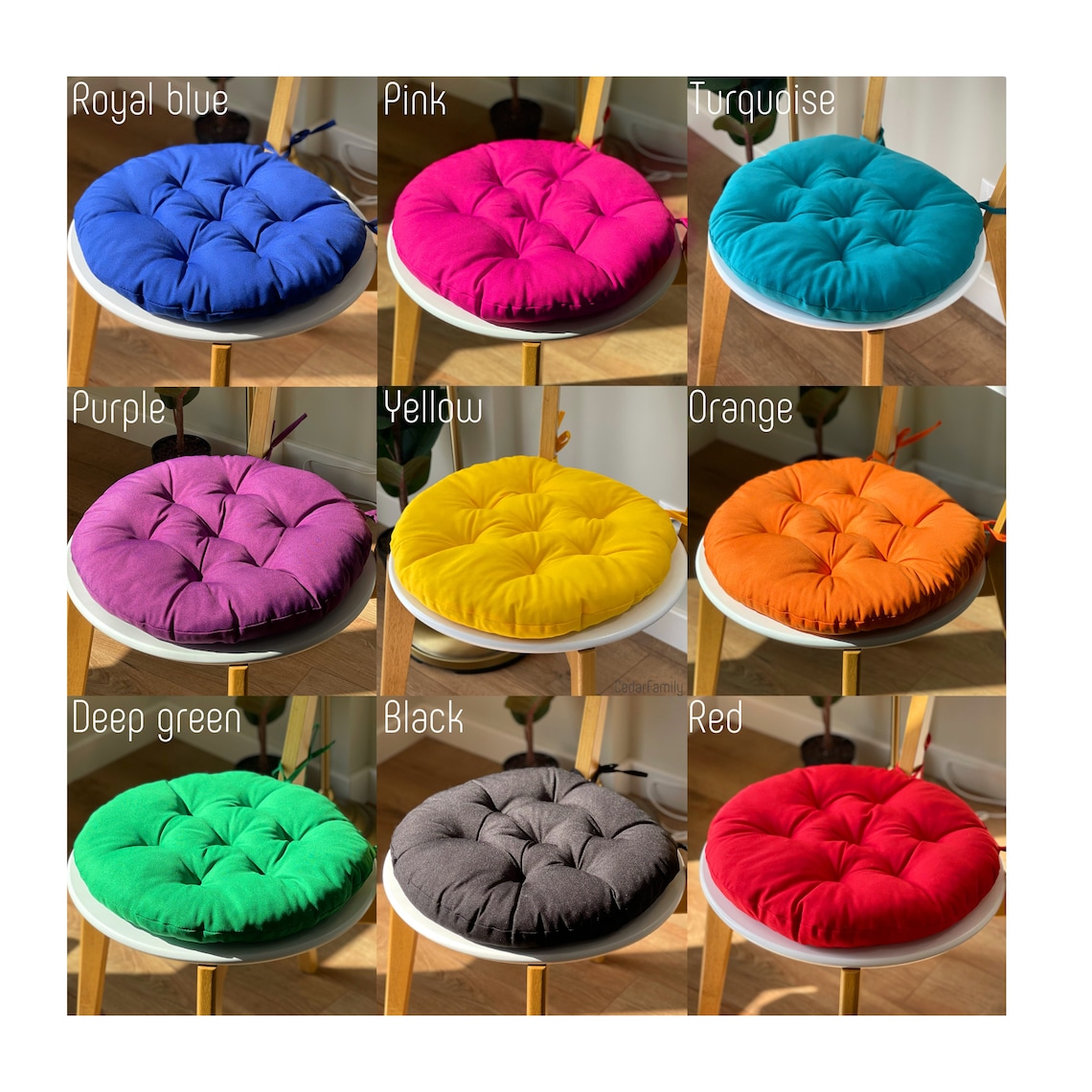 Bestseller Round Seat Cushions 16 colors chair pads with | Etsy