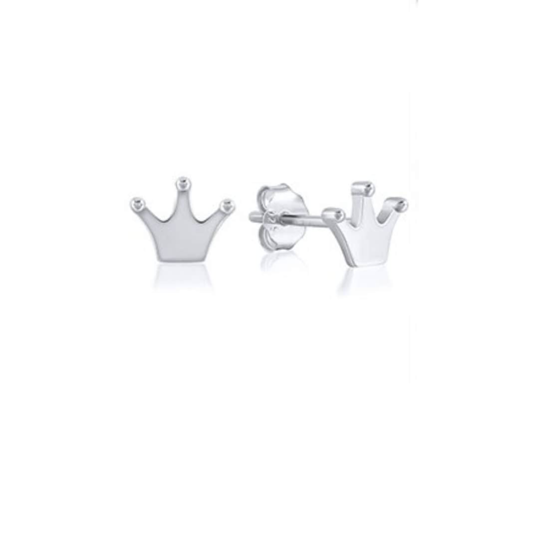 Dainty Sterling Silver Crown Stud Earring, Royal Crown Earrings, Tiara ...