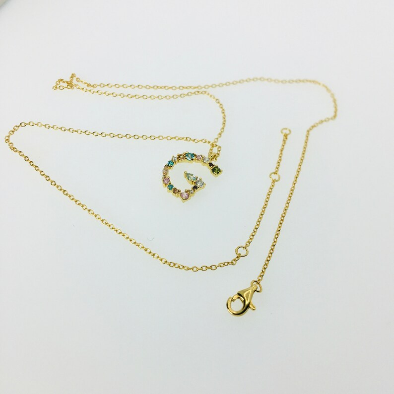 Good Luck Gifts Letter G Necklace 925 Silver Simple Initial - Etsy