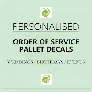 PERSONALISED VINYL DECAL for Order of the Day / Order of Service ...