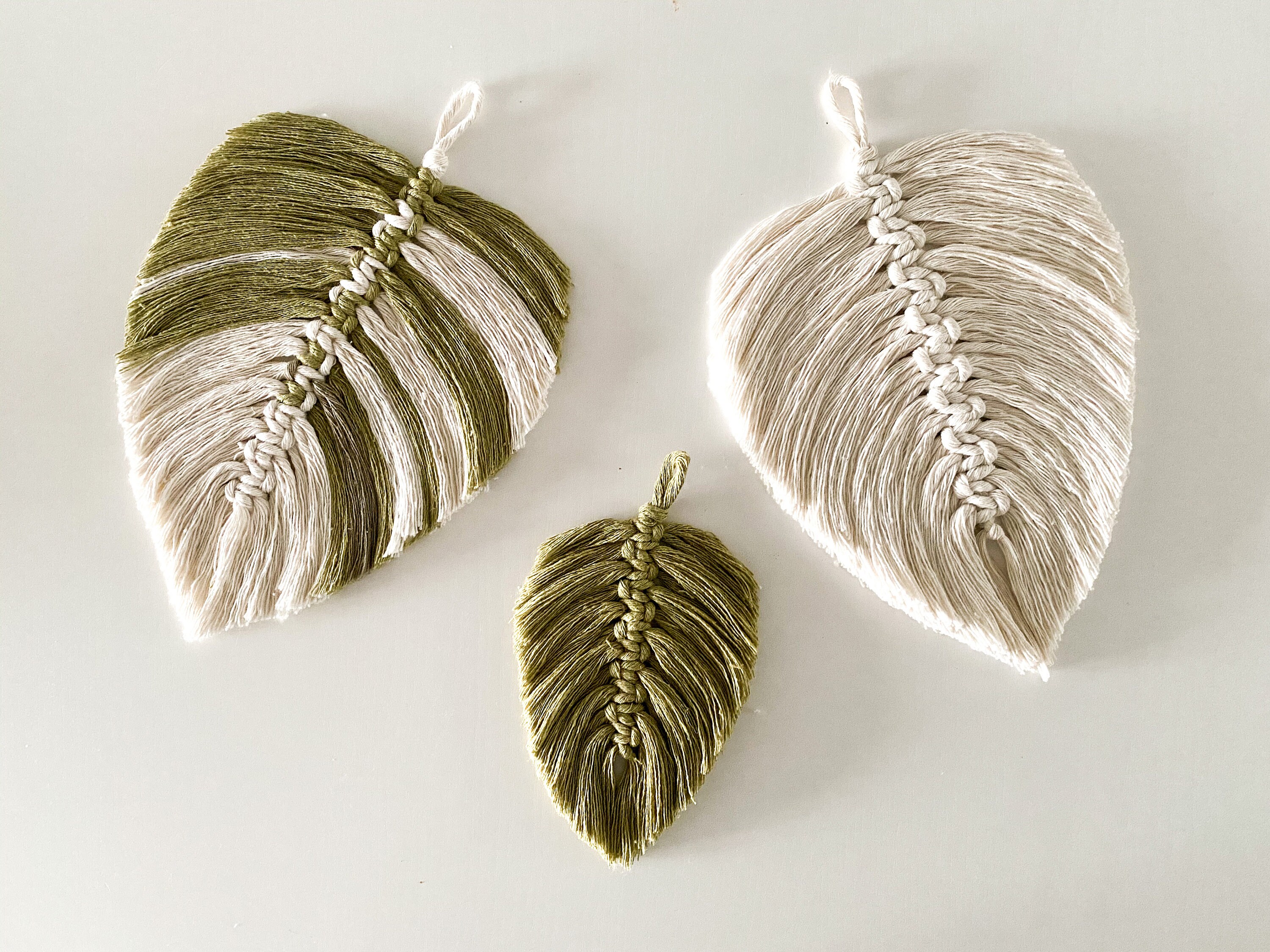 Single Macrame Leaf Assorted Sizes/ Small/ Medium/ Large Sizes - Etsy