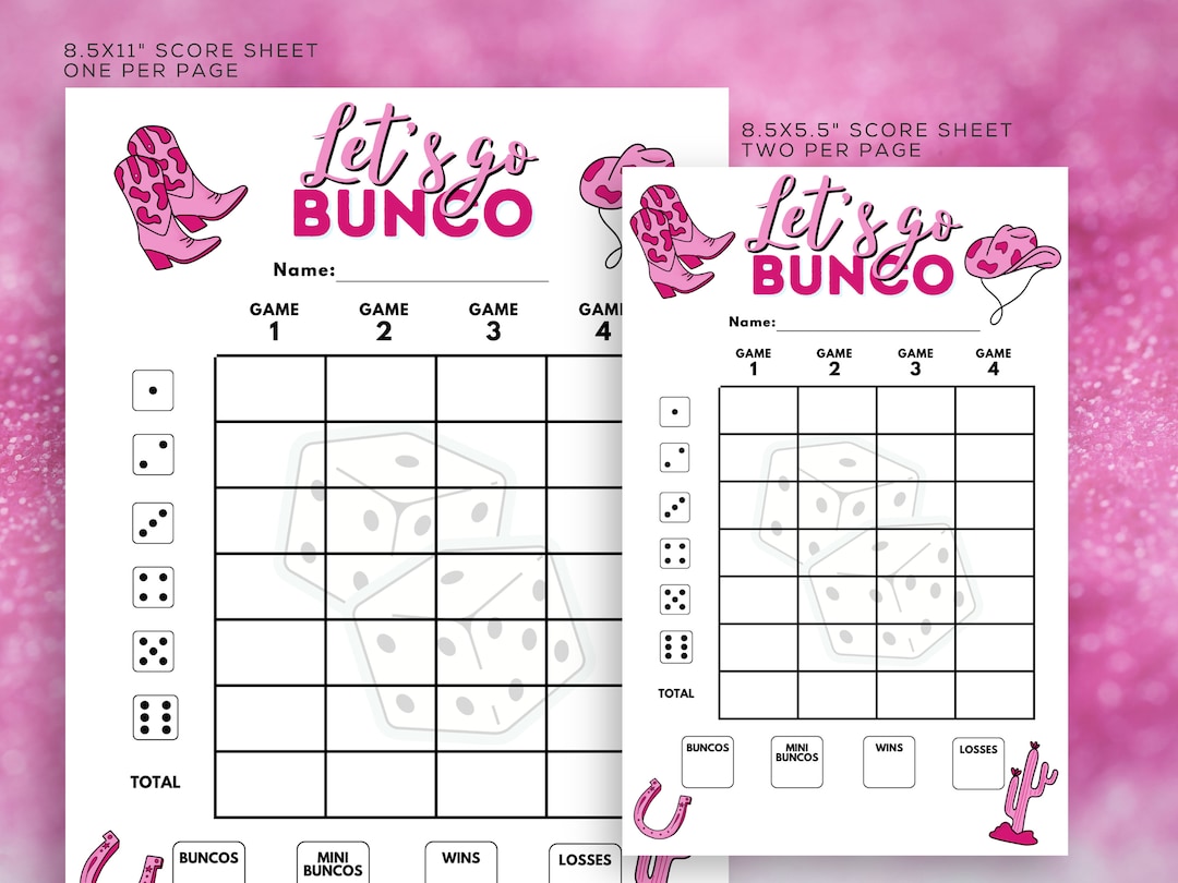 Girls Night Bunco Score Cards: Western Theme (digital Download) - Etsy